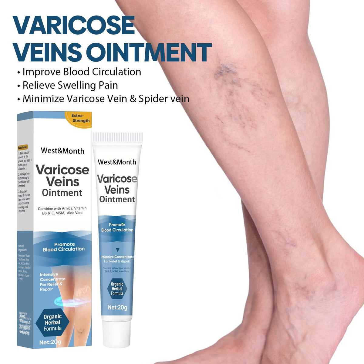 Leg Massage, Relieve Foot Earthworm, Leg Veins Swelling Cream (Pack of ...