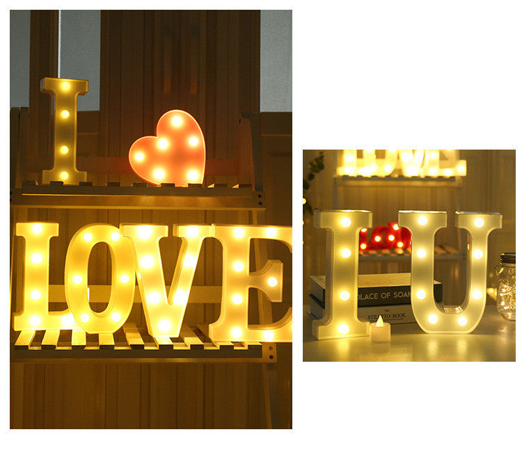 Luminous LED Letter Number Night Light, English Alphabet Number Batter ...