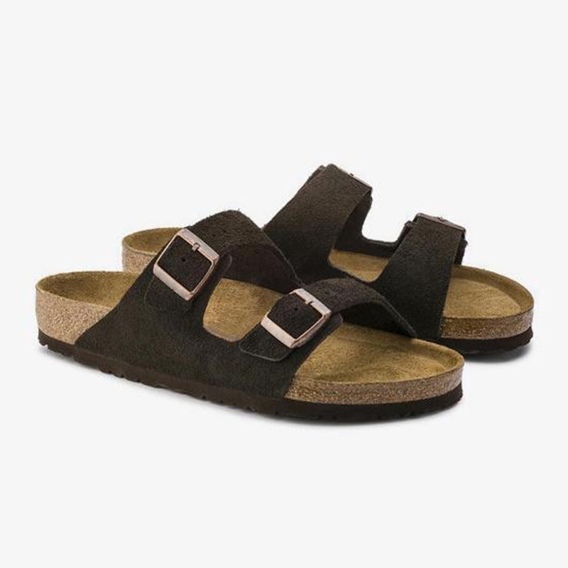 Vintage Cork, Flat Boken Sandals, Women and Men's One-word Slippers ...