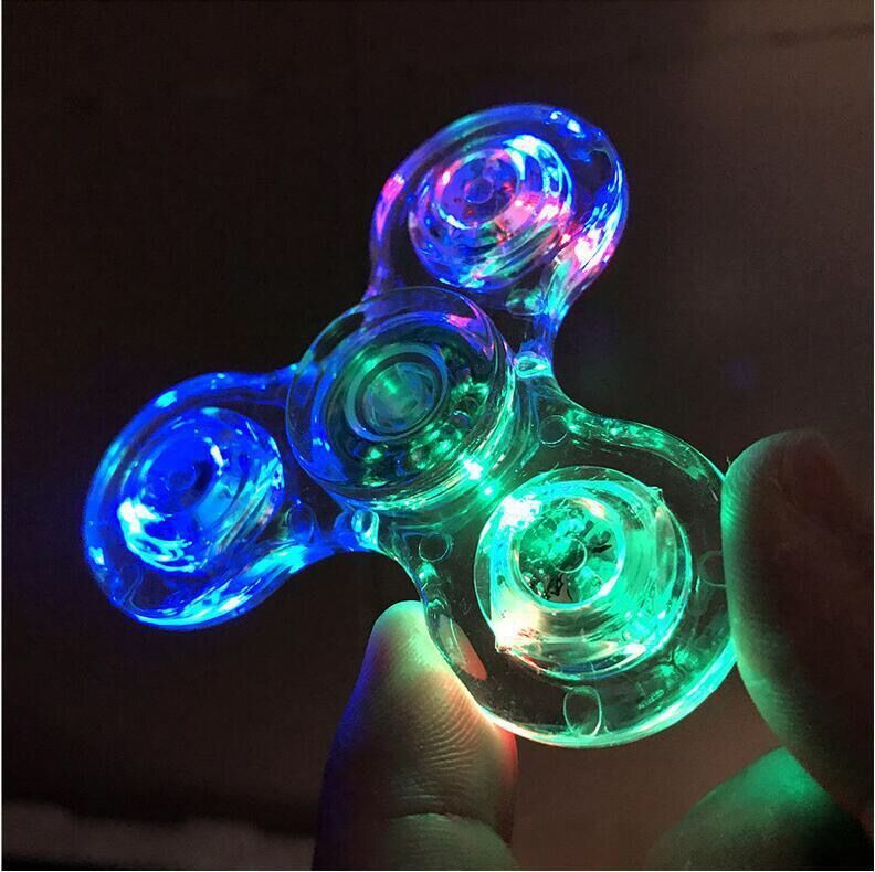 Crystal Gyro with Light Transparent Fingertip, Three-leaf Colorful Lig ...