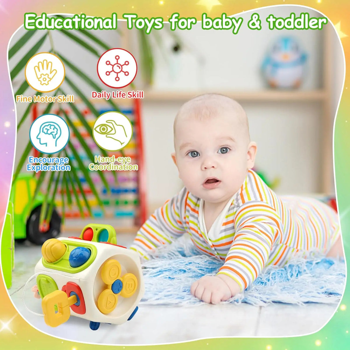9-in-1 Busy Cube Baby & Toddler Toys Montessori Sensory Toys for Toddl ...