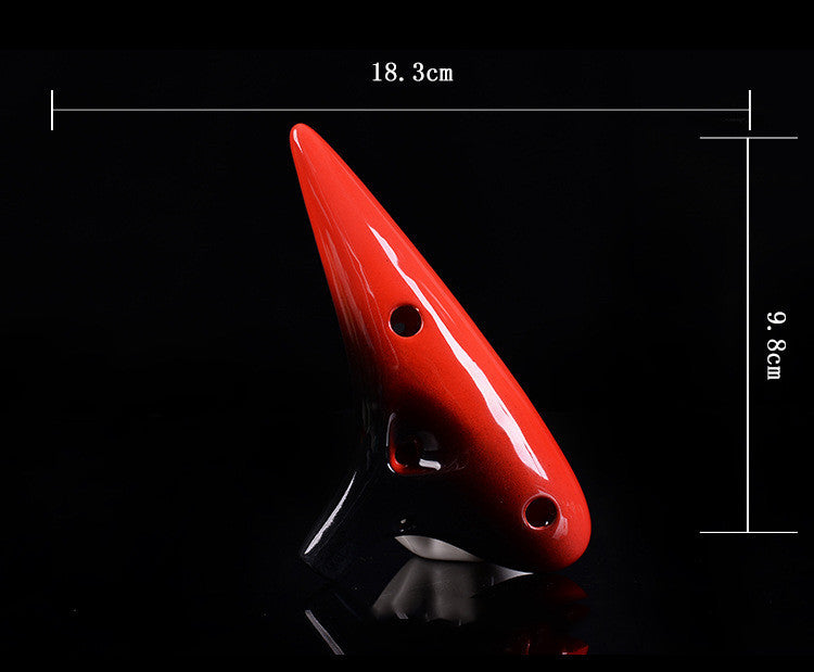 Red Alto Twelve Hole, Porcelain Flute – Sociable Weaver Nest