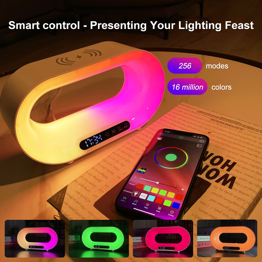 Multi-function 3-In-1 LED Night Light, App Control RGB Atmosphere Desk ...