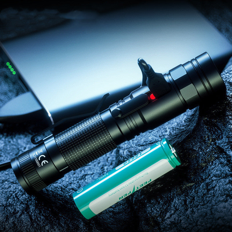 Outdoor Ultra-bright Long-range Small Portable Rechargeable Flashlight ...