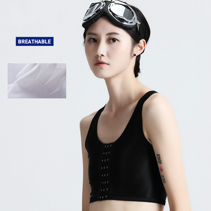 Breast Binder Vest Tomboy Slim Corset Bra Undershirt Flatten Chest Sha ...
