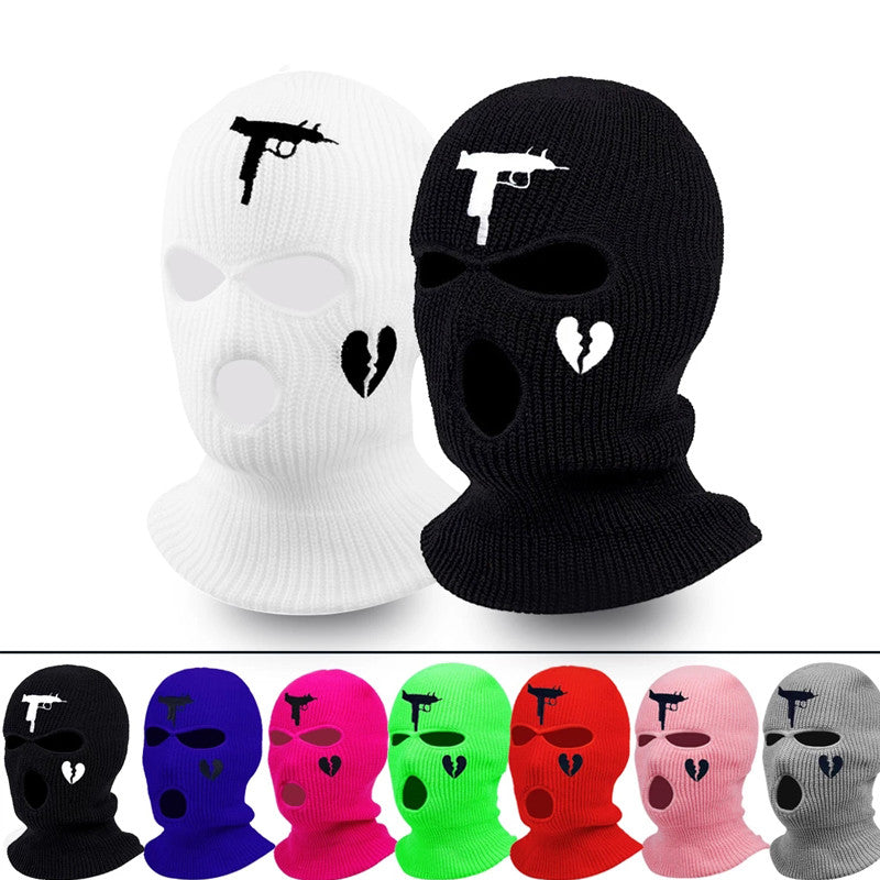 Neon Balaclava Three-hole Ski Mask, Full Face Winter Party Headgear ...